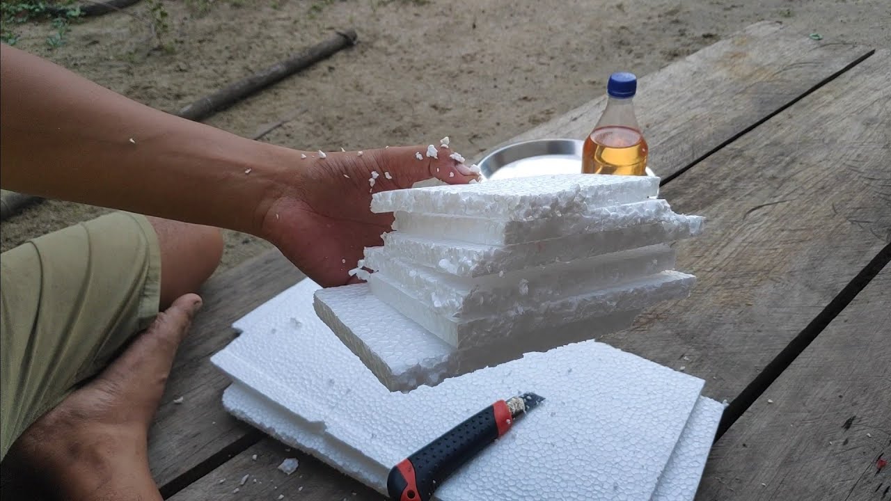 Reaction between petrol and thermocol !! #experiment - YouTube