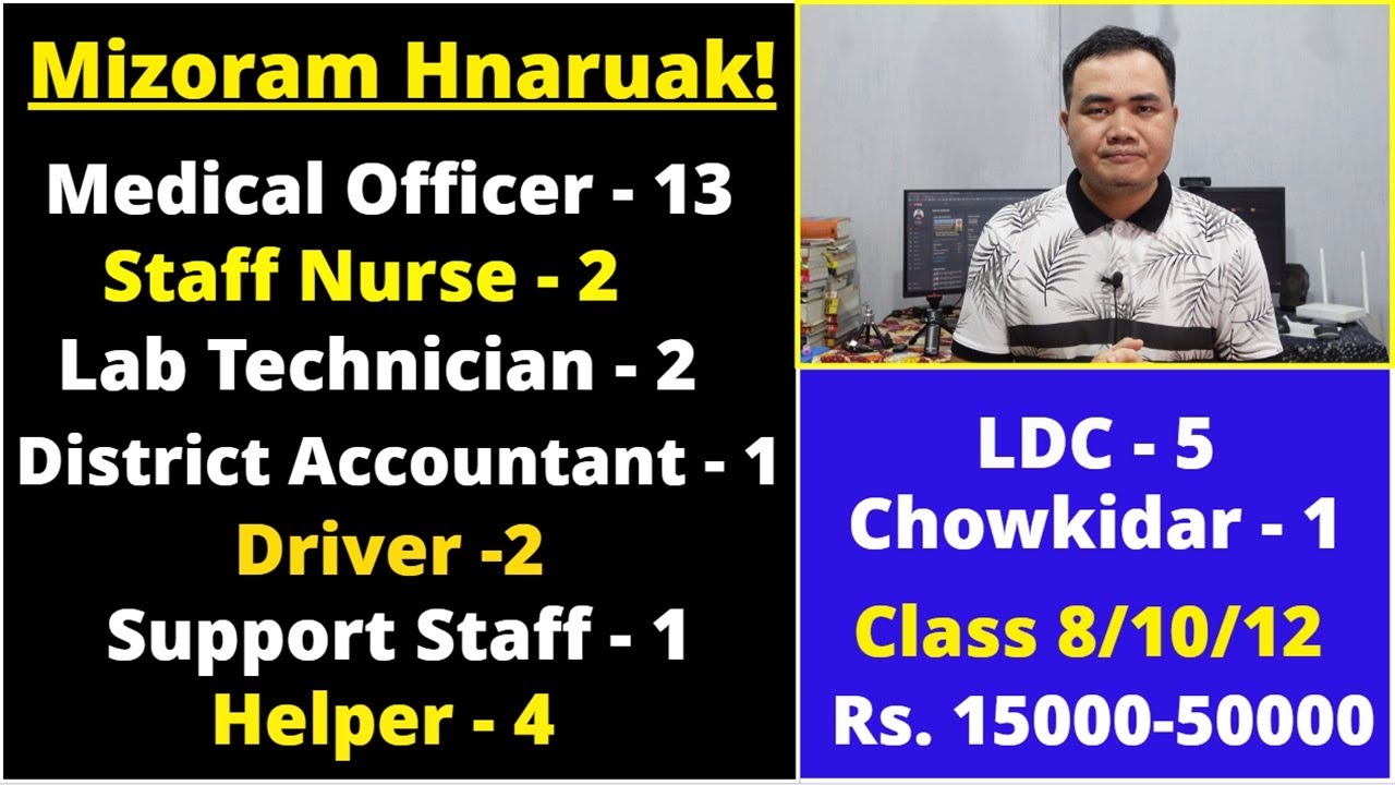 Mizoram Sawrkar hnaruak! Driver/Helper/LDC/Staff Nurse/Lab Technician ...