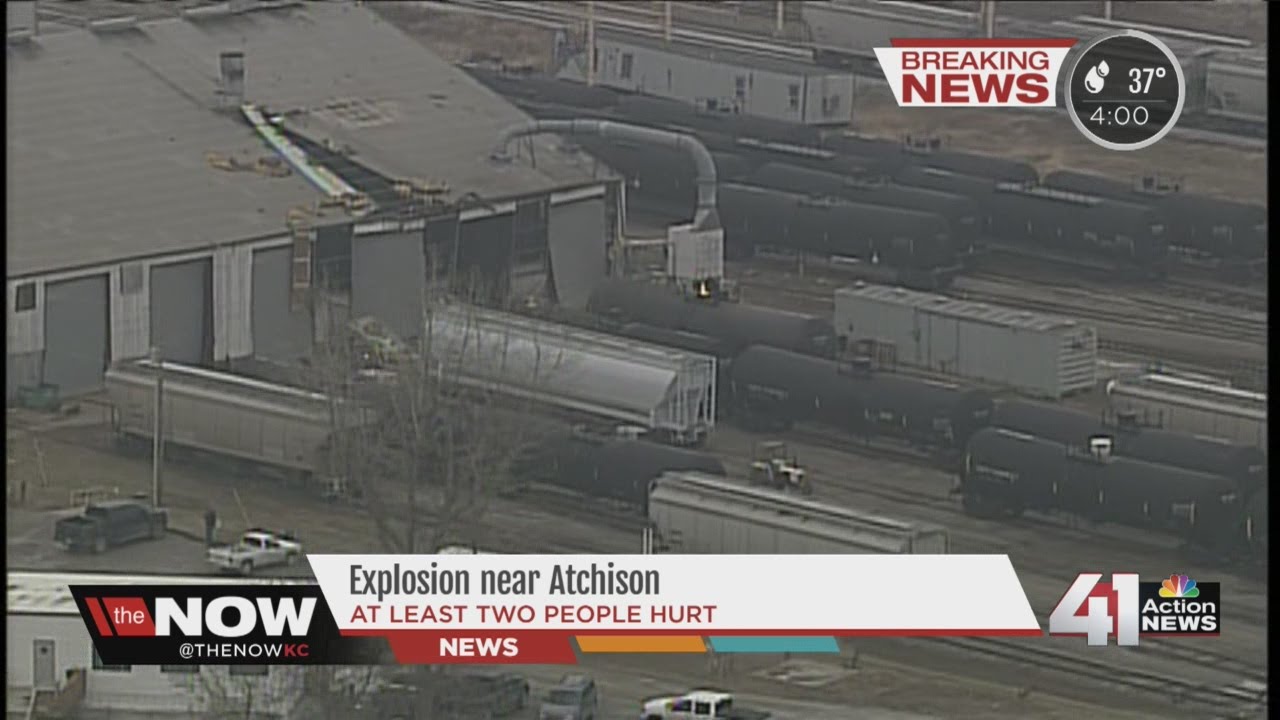 Explosion at rail car repair yard near Atchison - YouTube