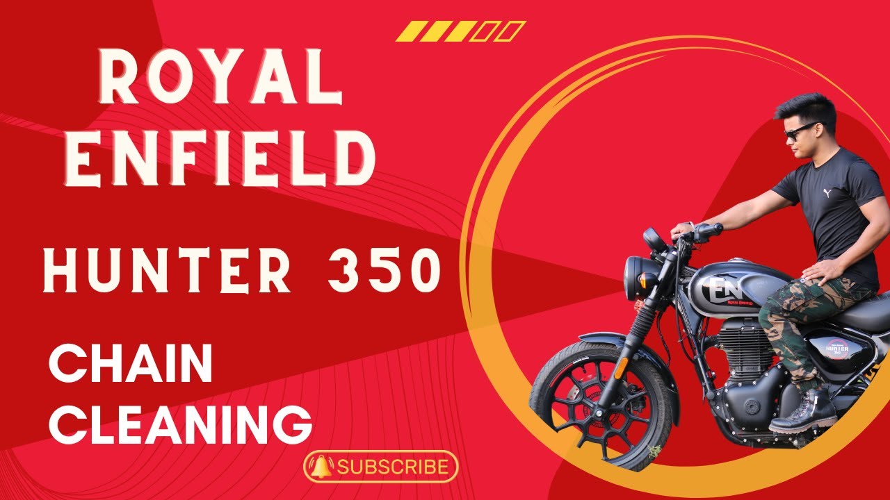 Royal Enfield Hunter 350 Chain Cleaning and lubrication at home DIY ...