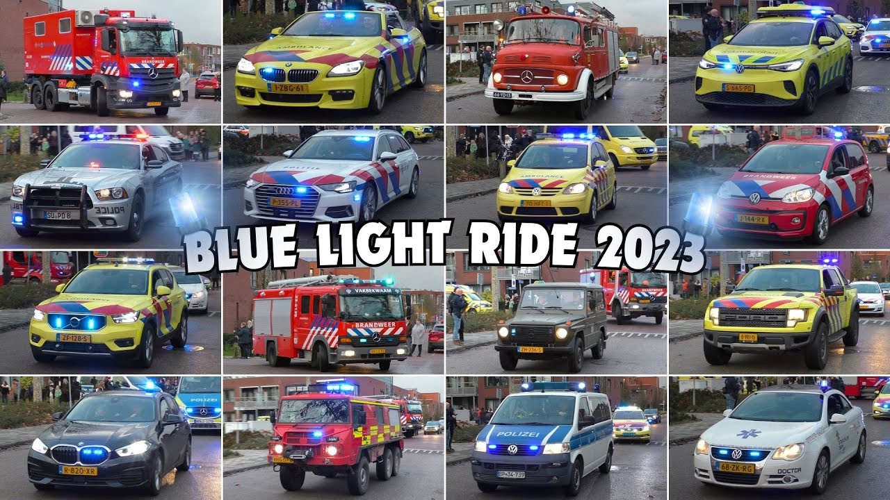 BLUE LIGHT RIDE 2023 - Optocht van 75 Hulpdienstenvoertuigen met ...