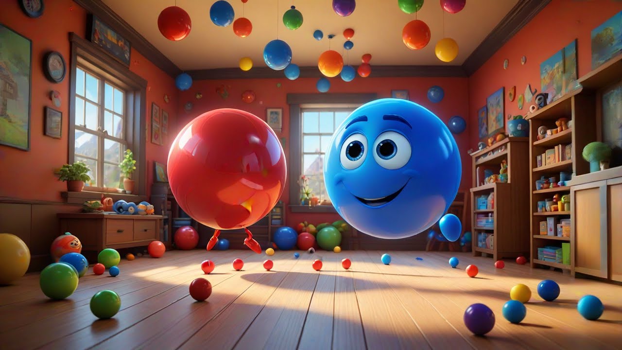 Three Bouncy Balls Jump Through Hoops | Fun Counting Song Kids ...