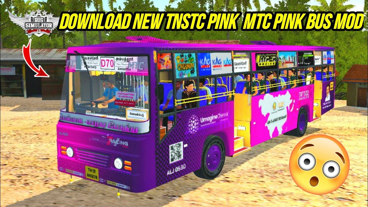 DOWNLOAD NEW BUSSID TNSTC PINK MTC BUS MOD FOR bus simulator Indonesia ...