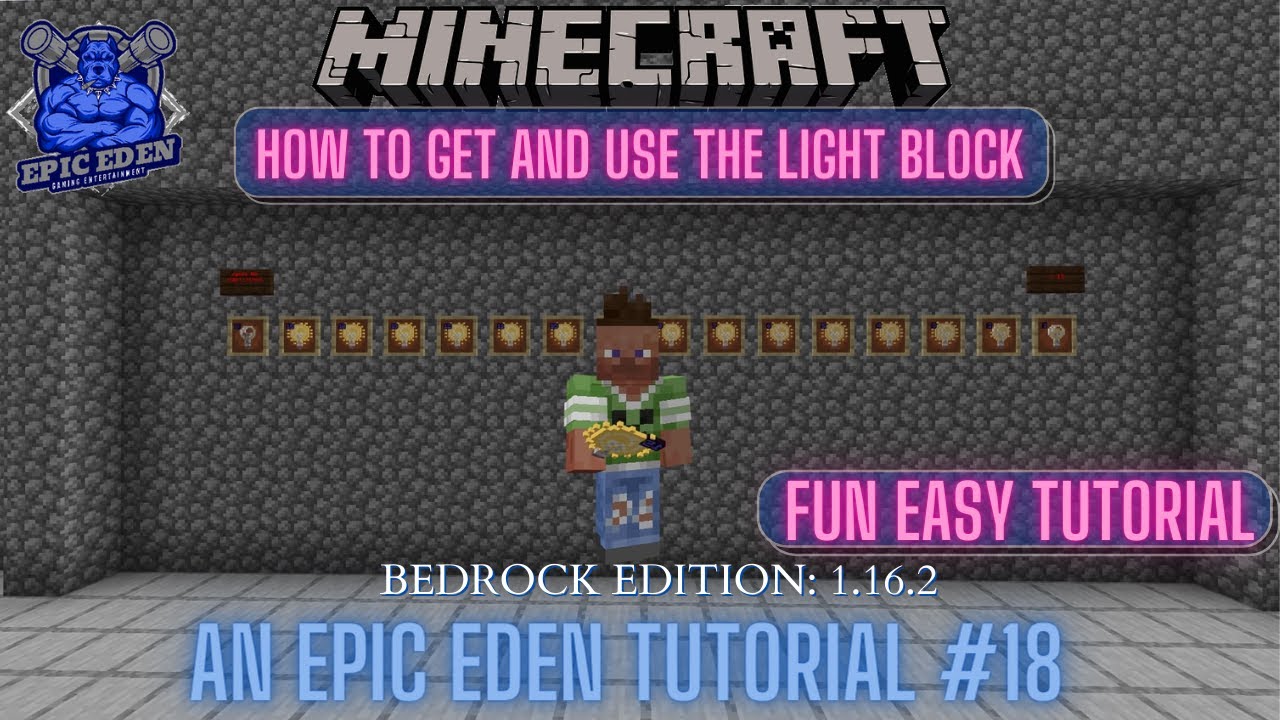 How To Get and Use The Light Block Command Minecraft Bedrock PS4 - YouTube
