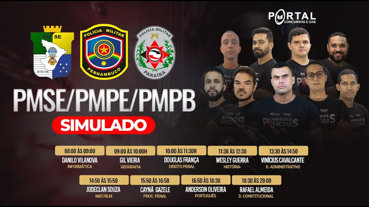 CONCURSO PMSE/PMPE/PMPB - CORREÇÃO DE SIMULADO - YouTube