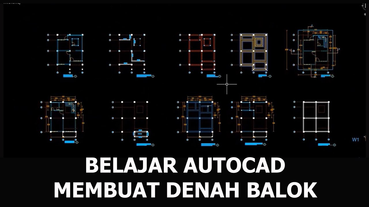 Belajar AutoCAD Membuat Denah Balok - YouTube