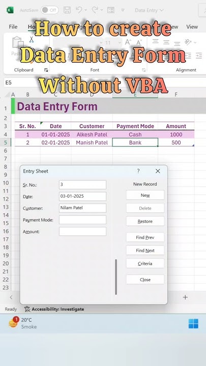 Smart Data Entry Hacks for Excel (Save TIME & EFFORT) - YouTube