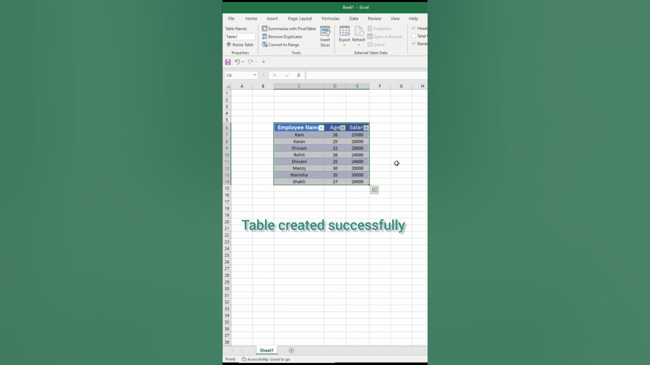 Create a table in MS Excel / Shortcut Key to create a table in ms excel.#excel #shortcutkeys ...