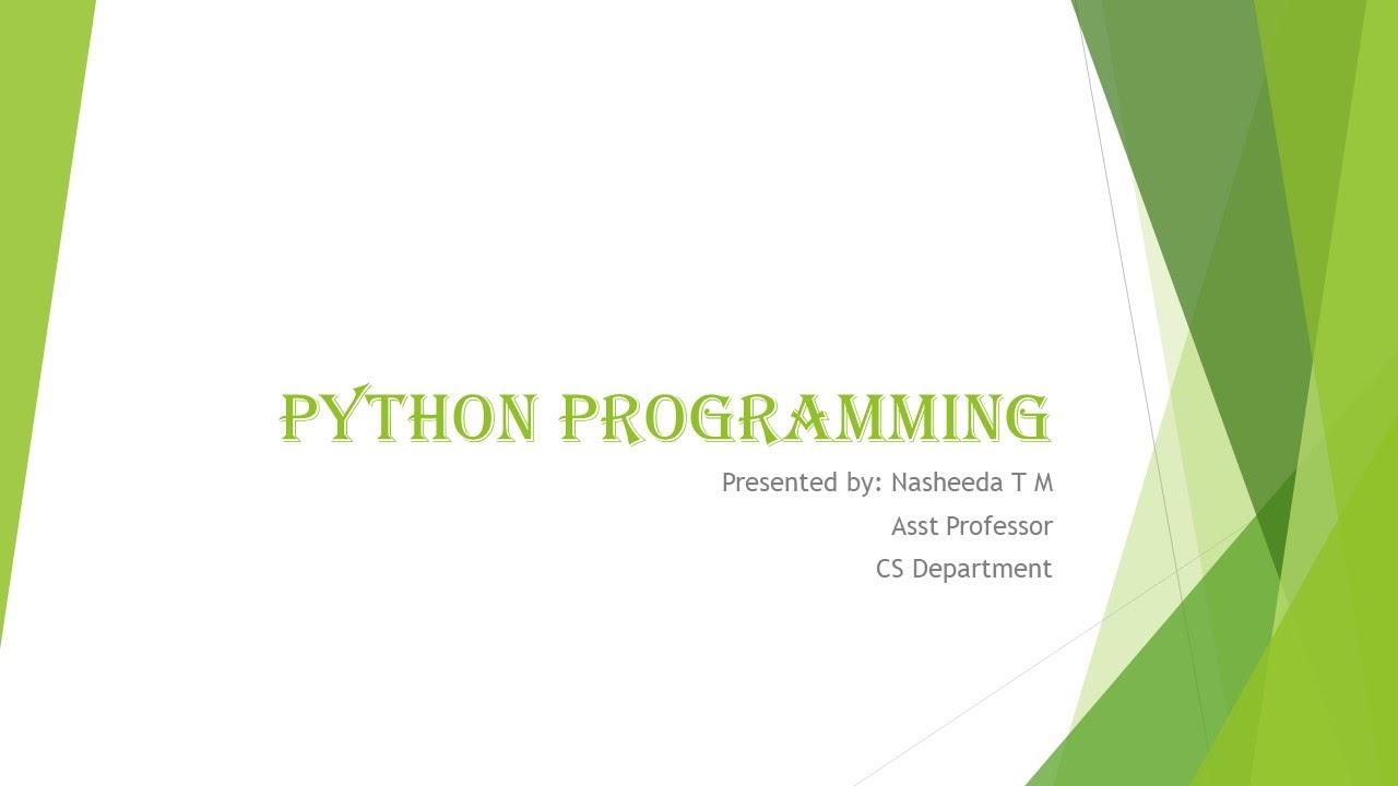 PYTHON PROGRAMMING-PART2 - YouTube