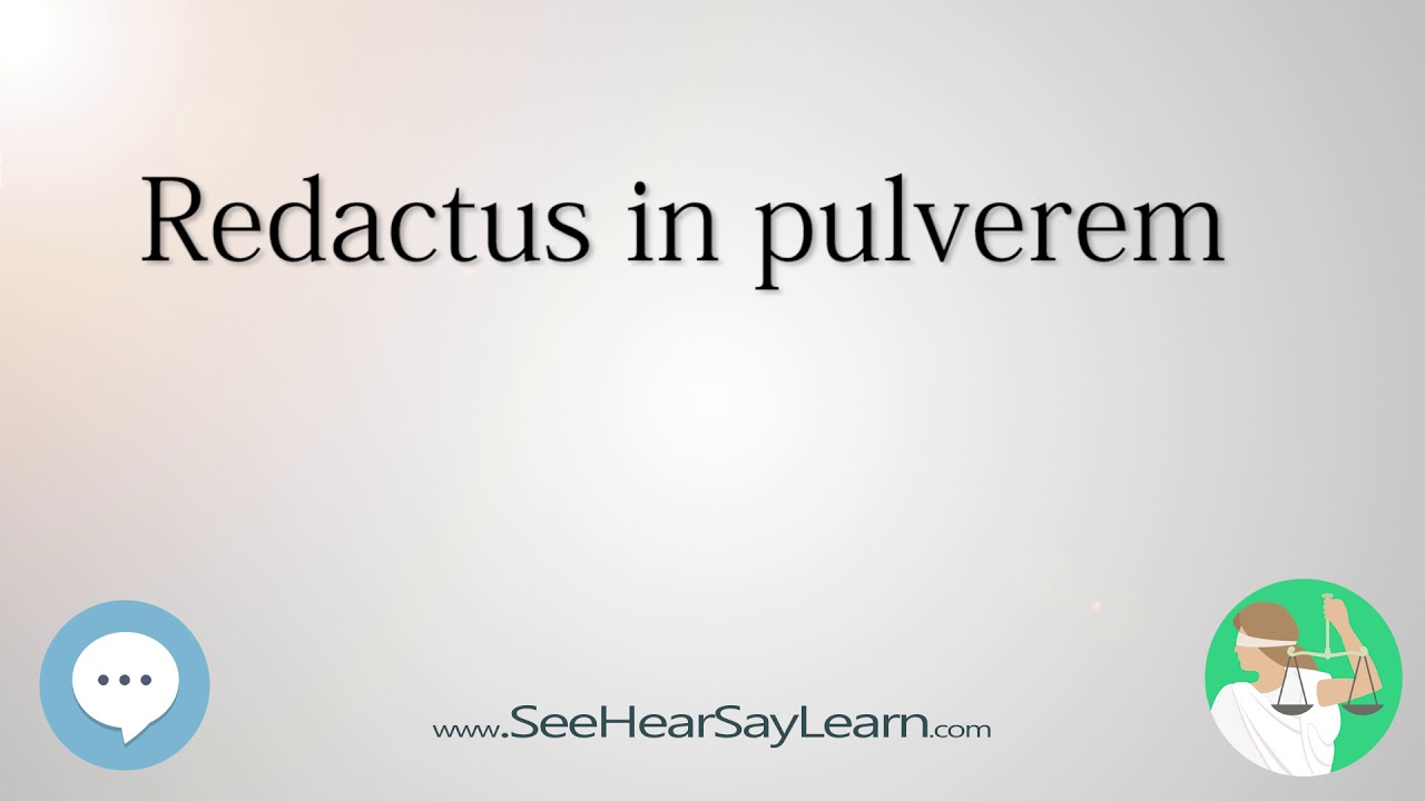 Redactus in pulverem - YouTube
