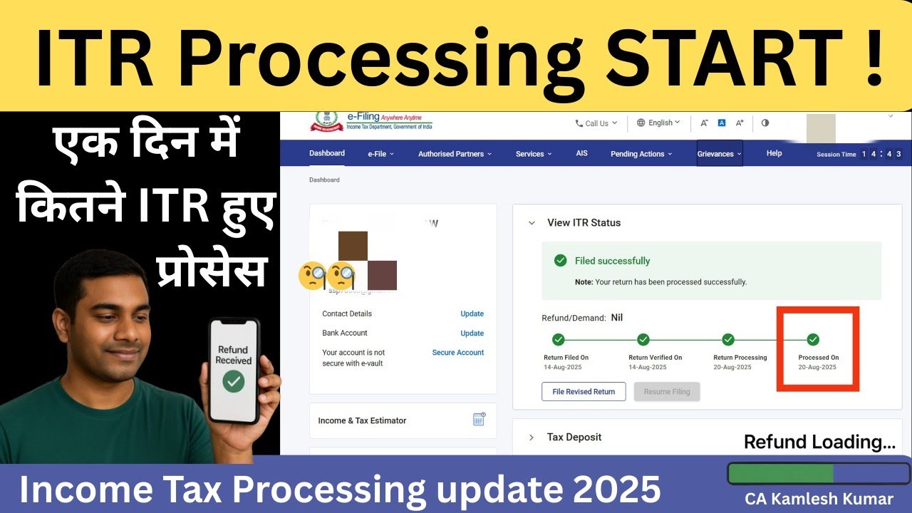 ITR Processing शुरू 🚀 एक दिन में कितने Return Process हुए? #refunds # ...
