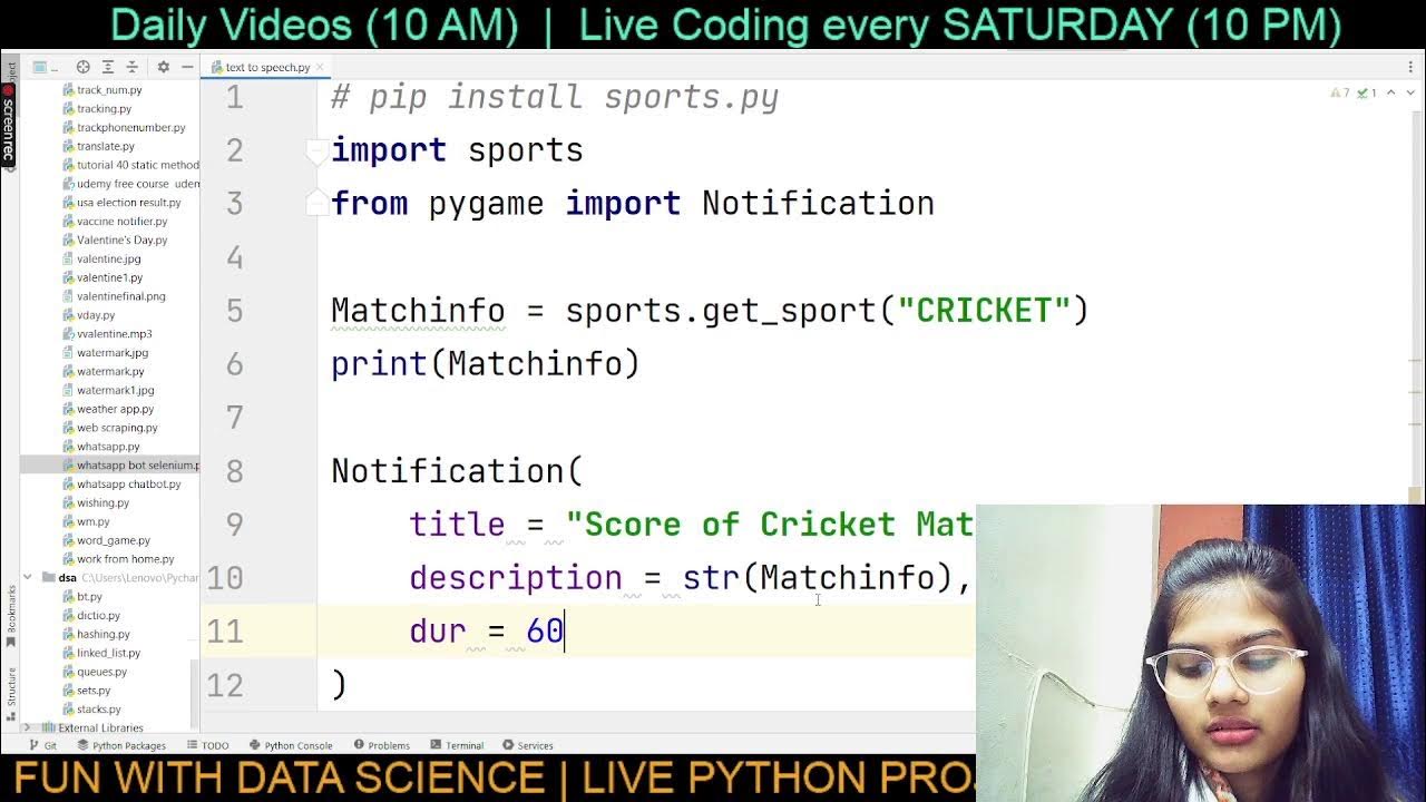 LIVE Python project coding | Python live stream @21st Jan | fun with data science | Shambhavi ...