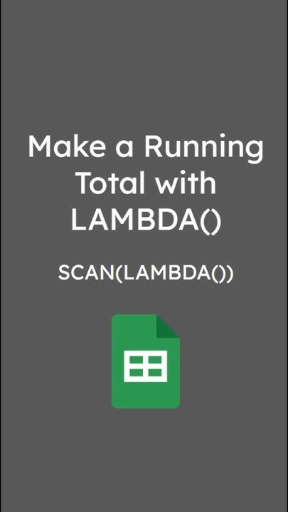 Create a Running Total with SCAN(LAMBDA()) - YouTube