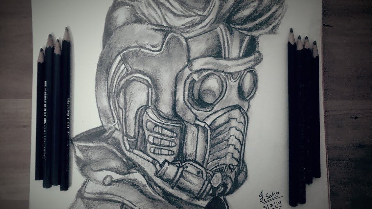 Drawing Star Lord from the Guardians of the Galaxy (Time Lapse) - YouTube