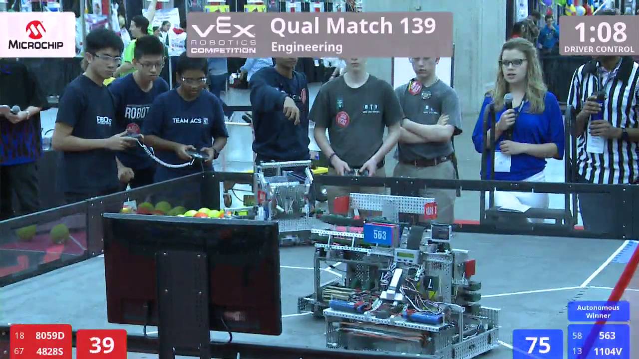 VEX Worlds 2016 - VRC High School - Engineering - Qual 139 (8059D 4828S ...