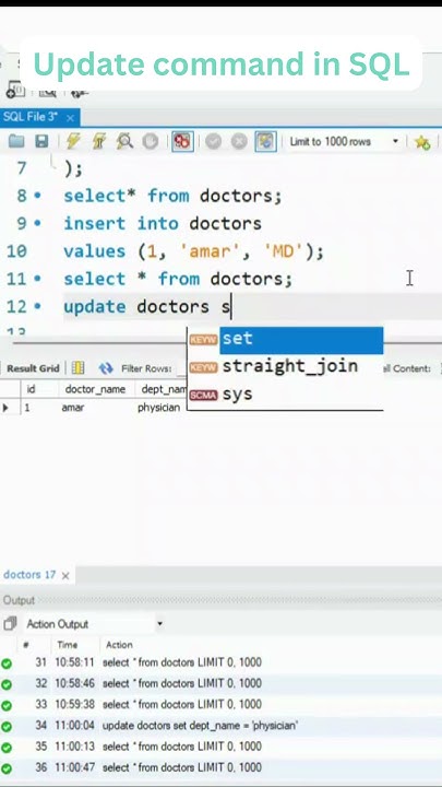 Update table in SQL | #sql #mySQL #sqltutorial - YouTube