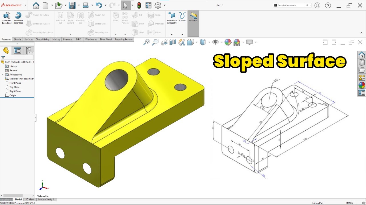 Learn How to Make Sloped Geometry Fast in SolidWorks - YouTube