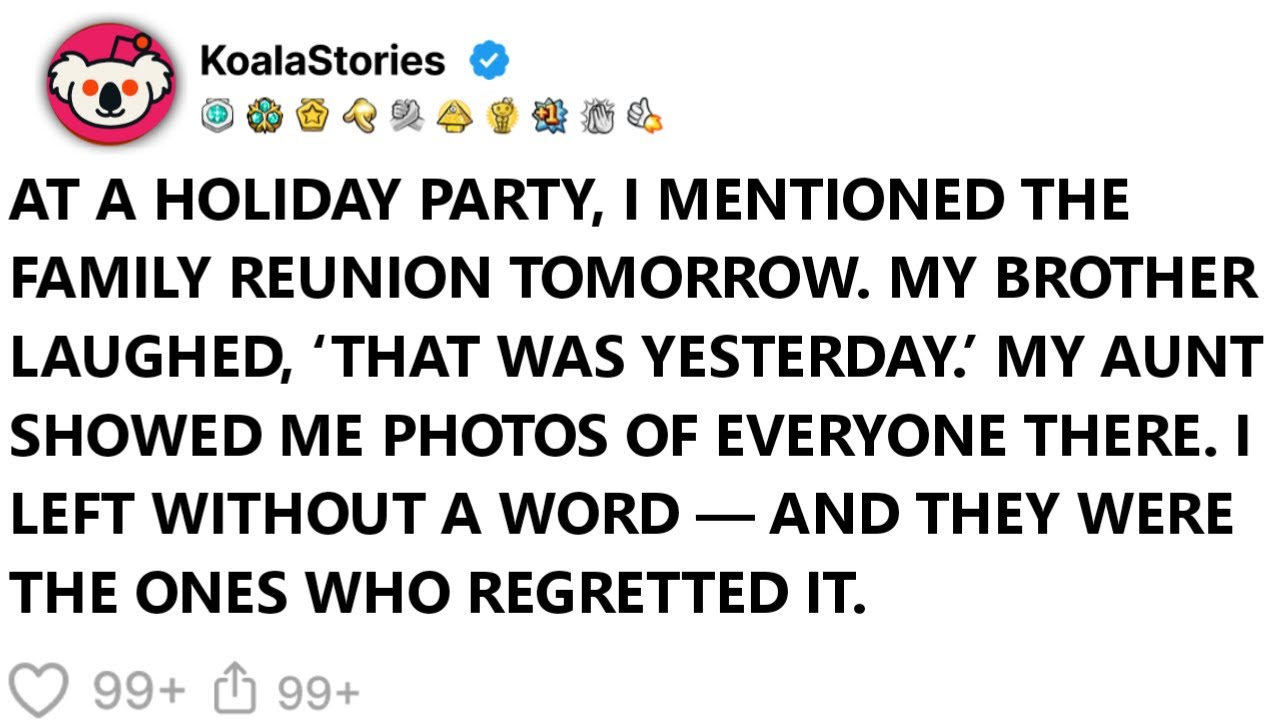 At a Holiday Party, I Mentioned the Family Reunion Tomorrow. My Brother ...