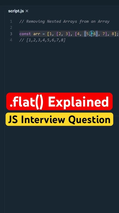 #39 JavaScript Interview Question | flat() Method Explained in JavaScript | #shorts #javascript ...
