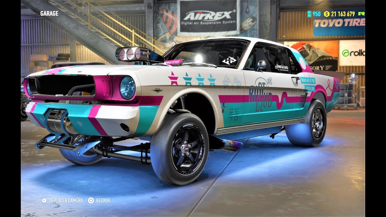 NFS Payback course poursuite, custom moteur Mustang drag - YouTube
