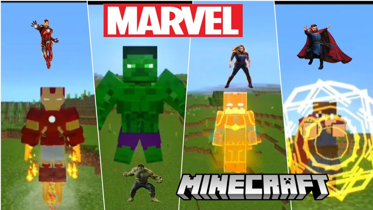 [NOVA ADDON DE MARVEL HEROIS PARA MINECRAFT PE!! - YouTube