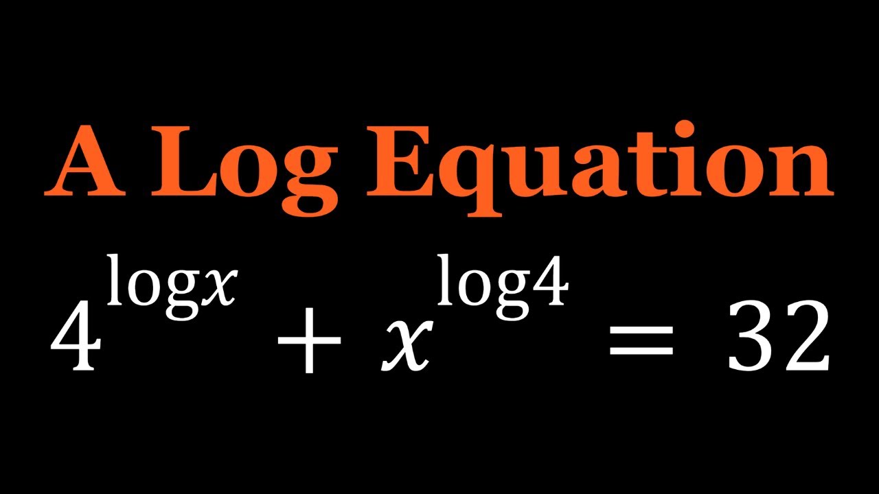 Solving 4 log x x log 4 YouTube