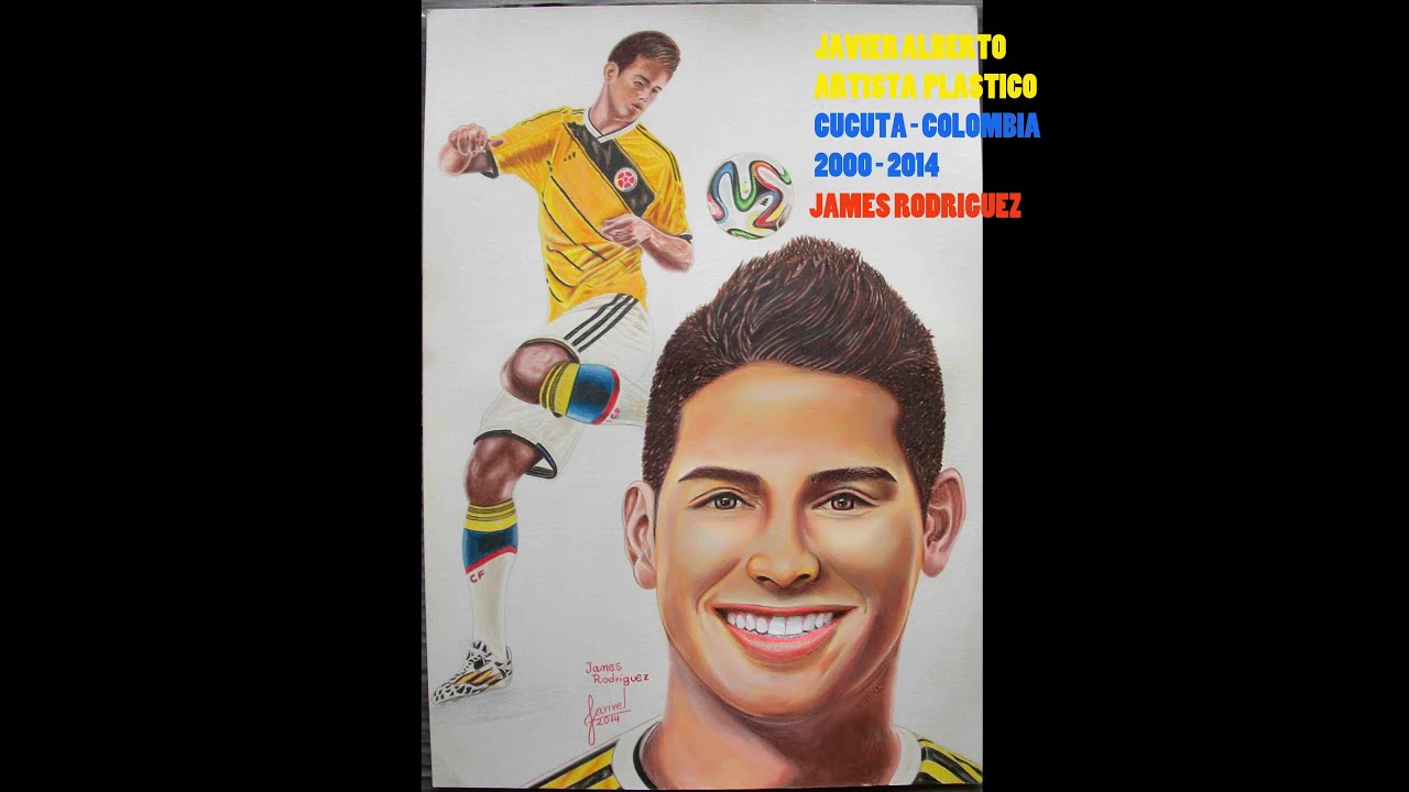 James Rodriguez - Futbolista Colombiano - Dibujo a Lapices de Colores ...