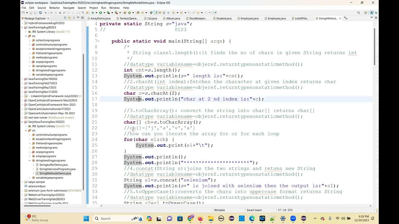 CoreJava String Handling Methods Demo Dec 20 2023 - YouTube