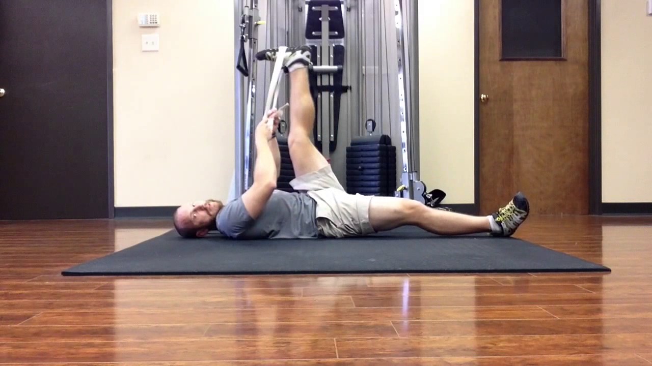 Dynamic Hamstring Stretch With Yoga Belt - YouTube