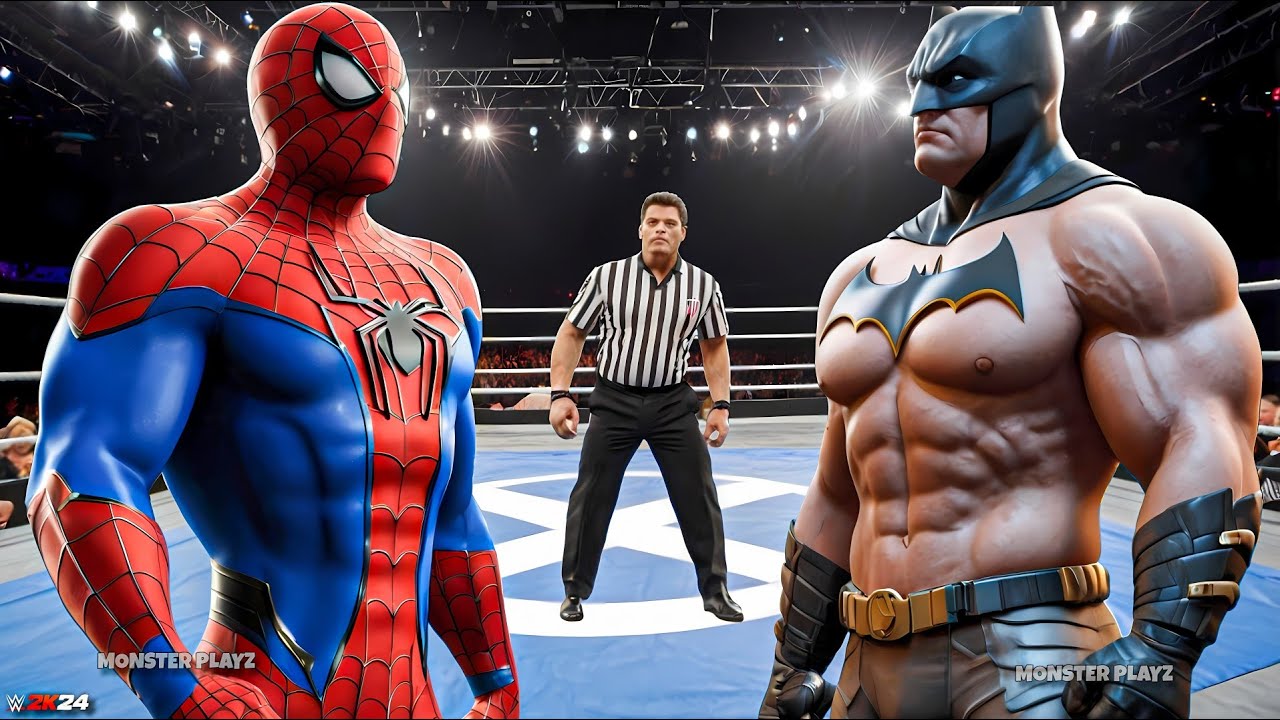 WWE 2K24 - SPIDERMAN VS BATMAN - EPIC BATTLE - YouTube