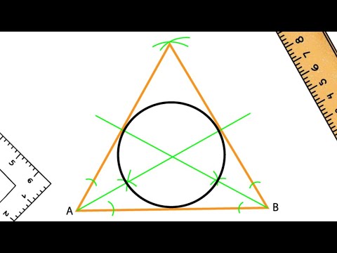 How to Draw an inscribed circle in an equilateral Triangle of 9cm - YouTube