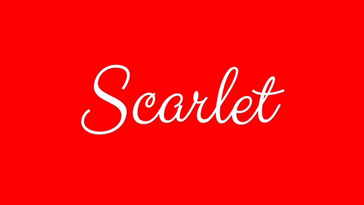 Learn how to Sign the Name Scarlet Stylishly in Cursive Writing - YouTube