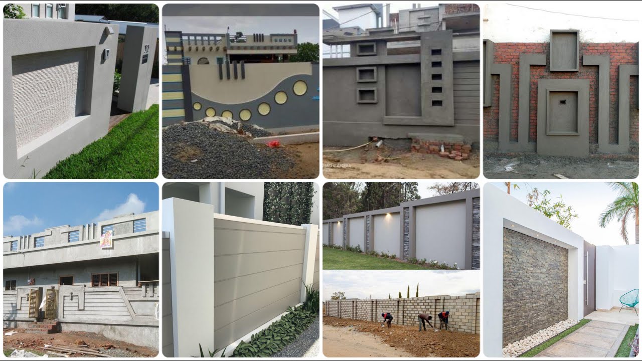 Brick Boundary Wall Design Latest 2024 | Boundary Wall With Iron Grill ...