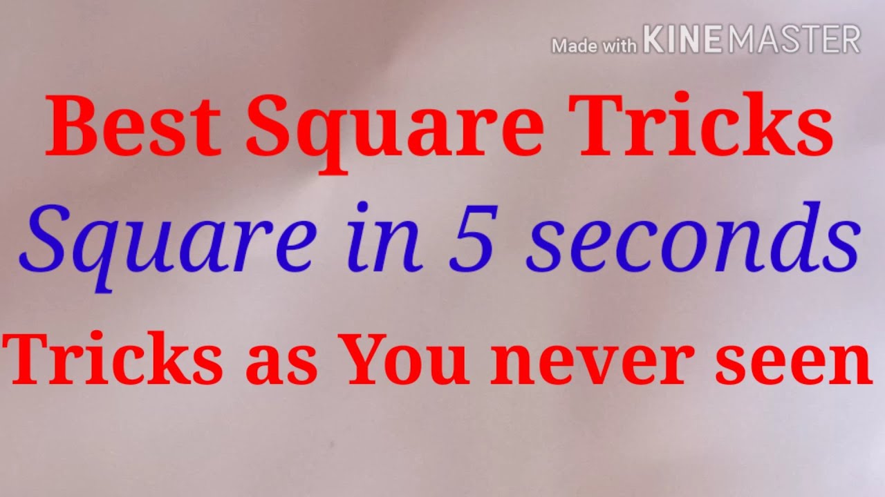 Best Square Tricks; tricks as you Never Seen; - YouTube