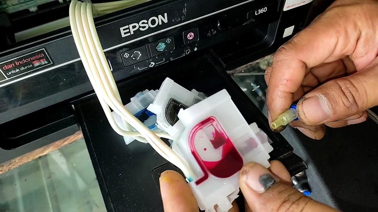 VIDEO 1 🟦 SERVICE HEAD EPSON L360 MENGGUNAKAN MESIN VACUM HEAD DAN CARTRIDGE - YouTube