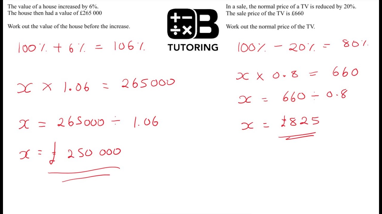 Reverse Percentages - GCSE Maths Revision 🔥 - YouTube