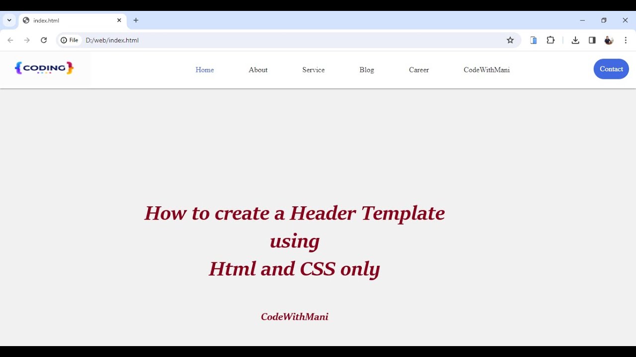 How to create a Header template for website design using HTML and CSS # ...