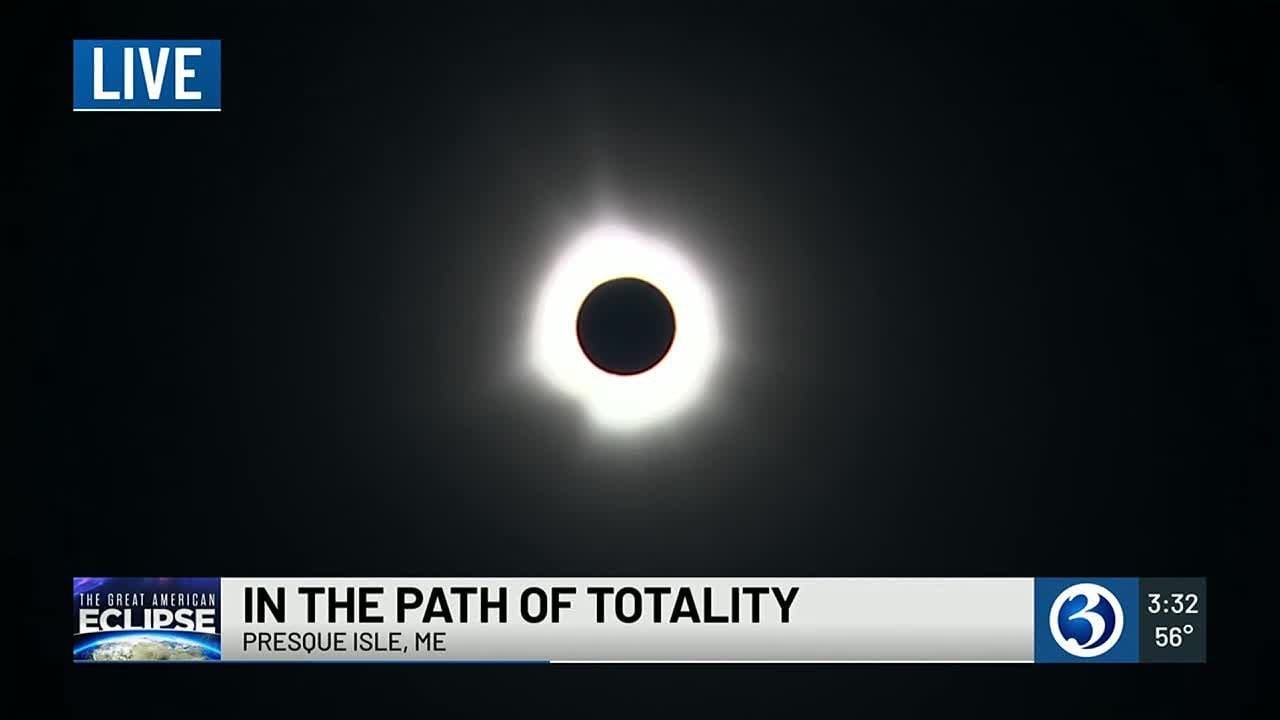 Viewing the solar eclipse in Presque Isle, Maine - YouTube