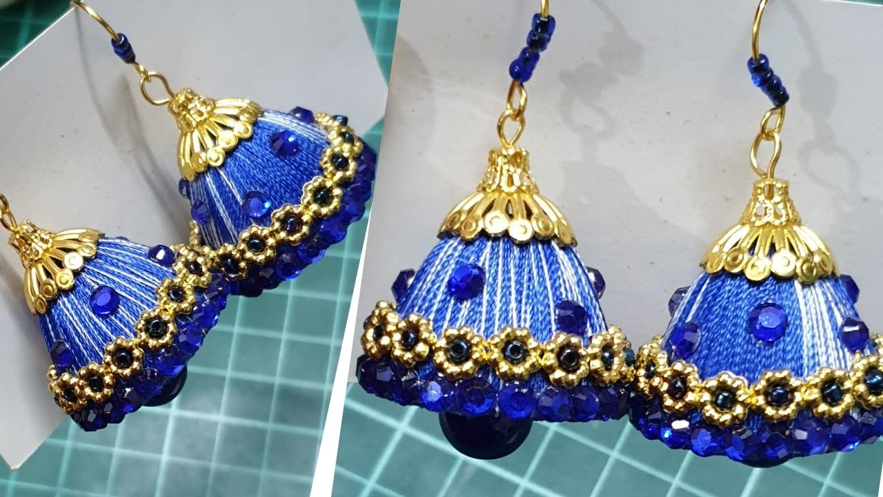 How to make simple jhumka at home|DIY Kundan jhumka|Jhumka making with ...