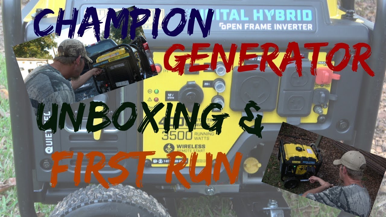 Champion Generator Unboxing & First Run - YouTube