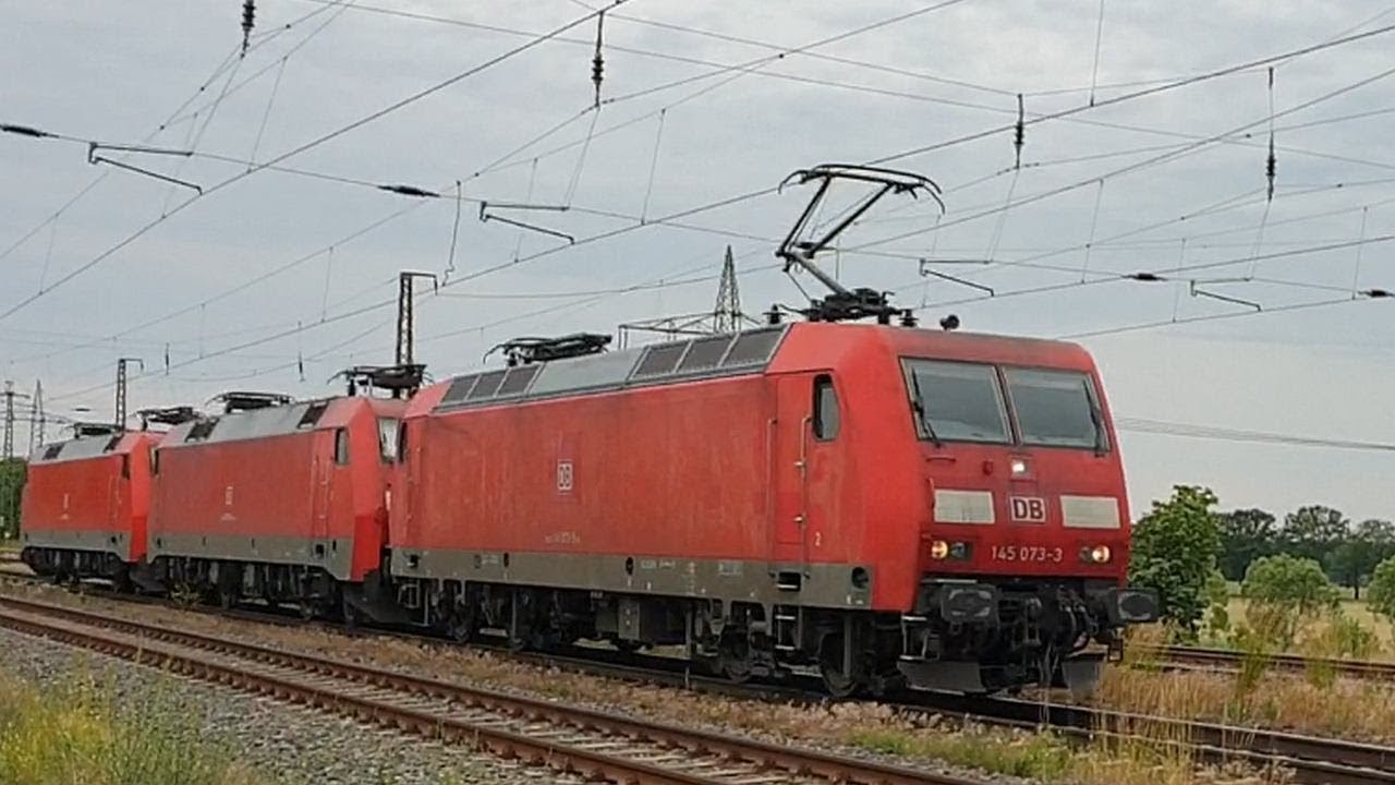 BR 145/152/152 fahren solo in Dreifachtraktion durch Saarmund - YouTube