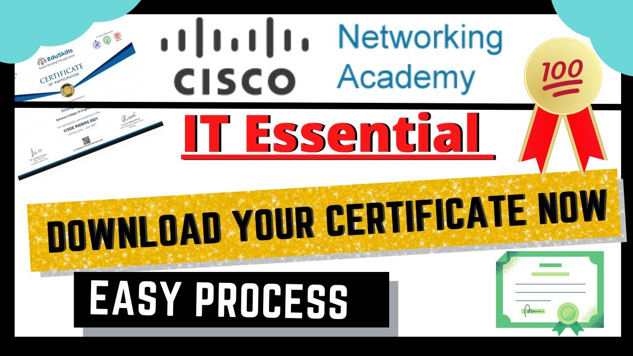 Download Your Certificate Now IT ESSENTIAL | IT ESSENTIAL | Cisco ...