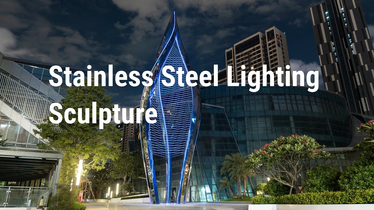 Stainless Steel Lighting Sculptures - YouTube