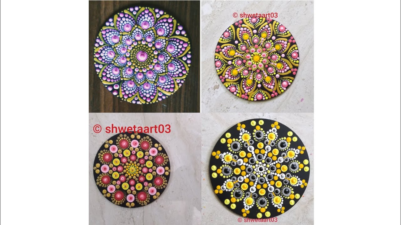 Four different easy dot mandala designs for beginners by shwetaart03 ...