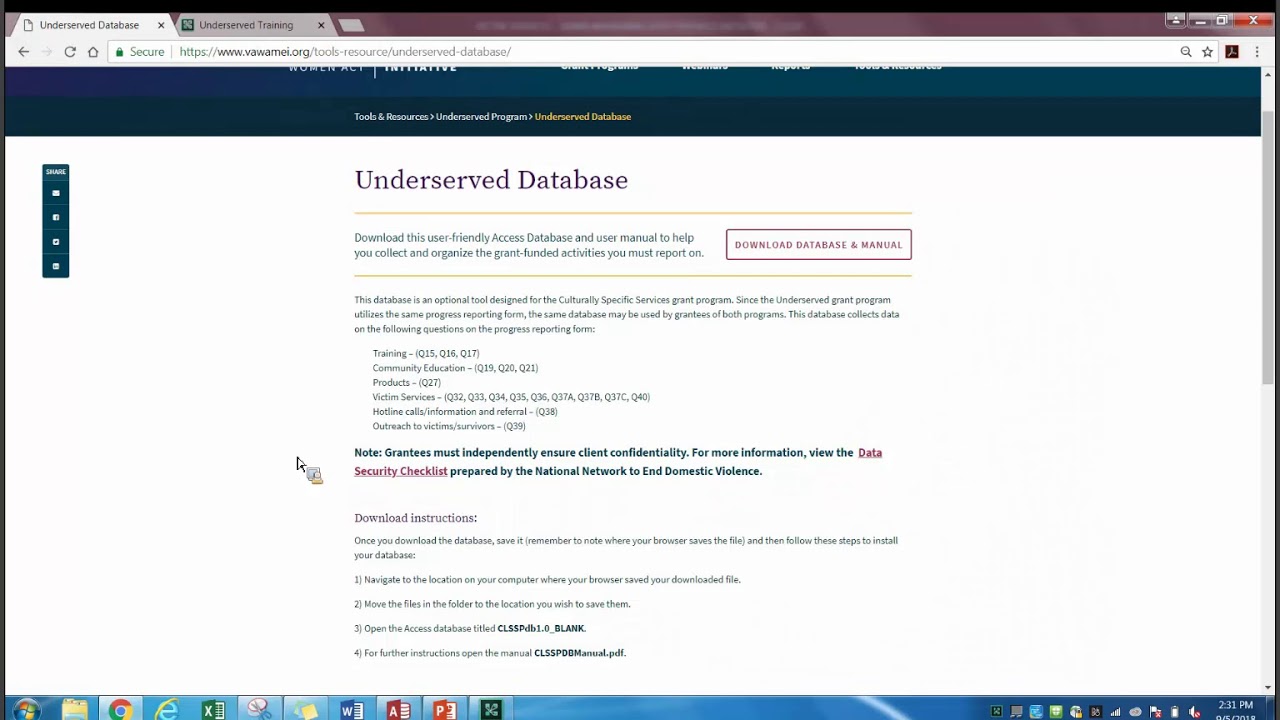 CSSP and Underserved Populations Access Database "Crash Course" - YouTube