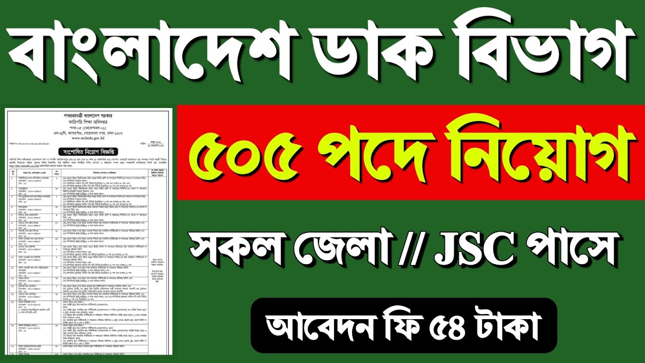 পোস্টমাস্টার জেনারেল কার্যালয় খুলনা নিয়োগ ২০২৫🔥PMGSC Job Circular ...