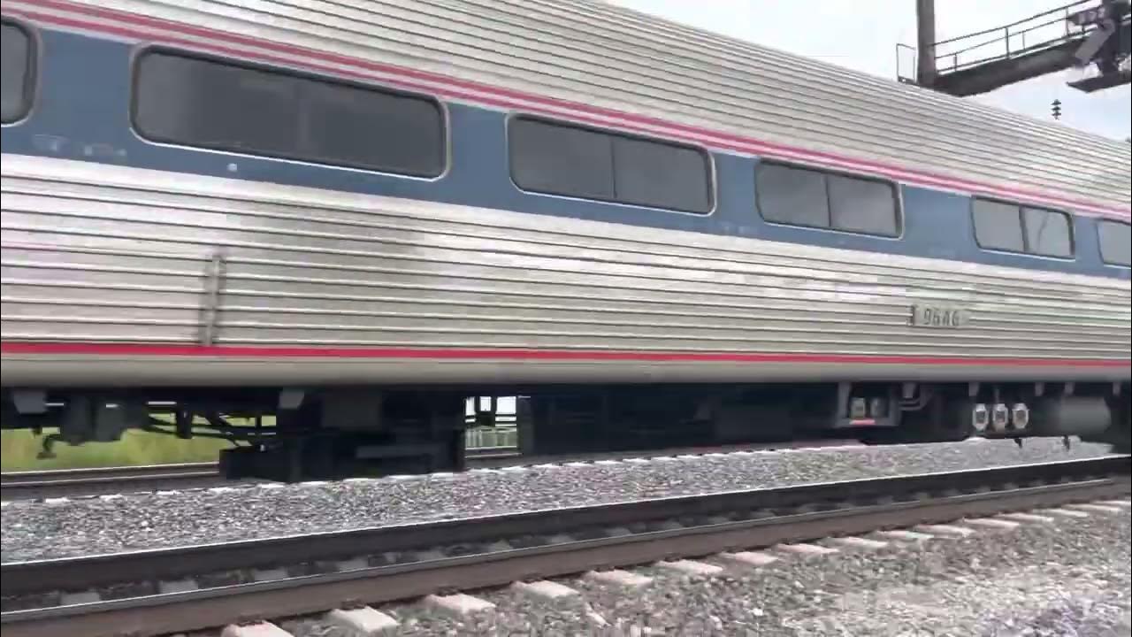 Amtrak 666 passing irishtown road crossing metroliner 9646 leading and ACS-64 626 trailing - YouTube