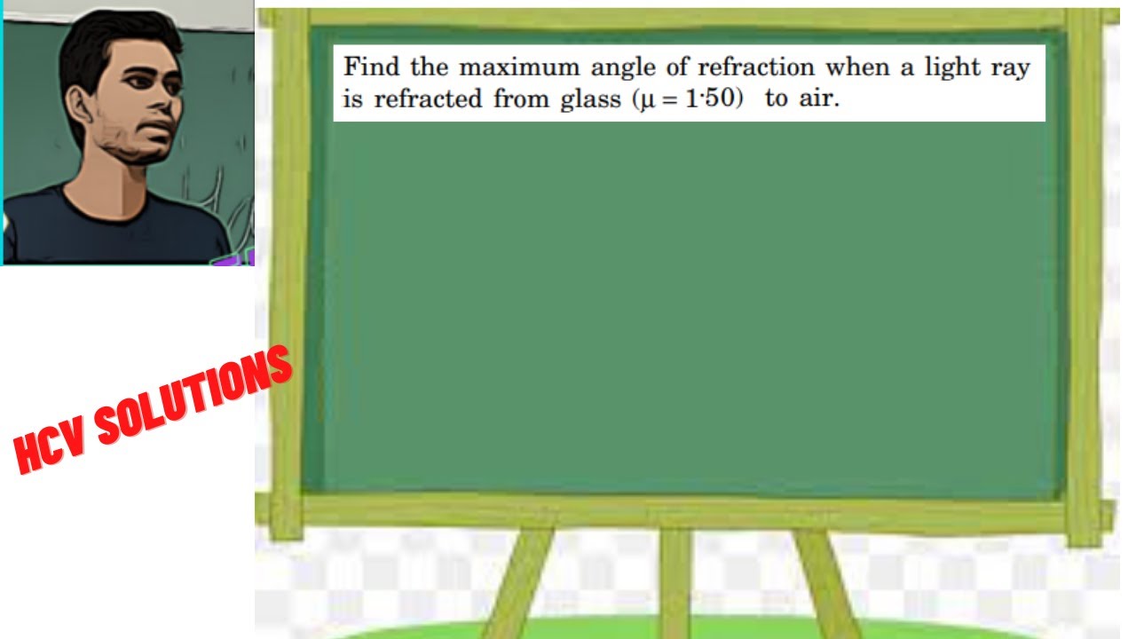 Find the maximum angle of refraction when a light ray is refracted from ...