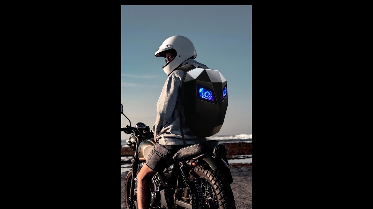 LED BACKPACK FOR BIKER, STUDENT, FASHION. + POWER BANK, BIKER FACE MASK ...