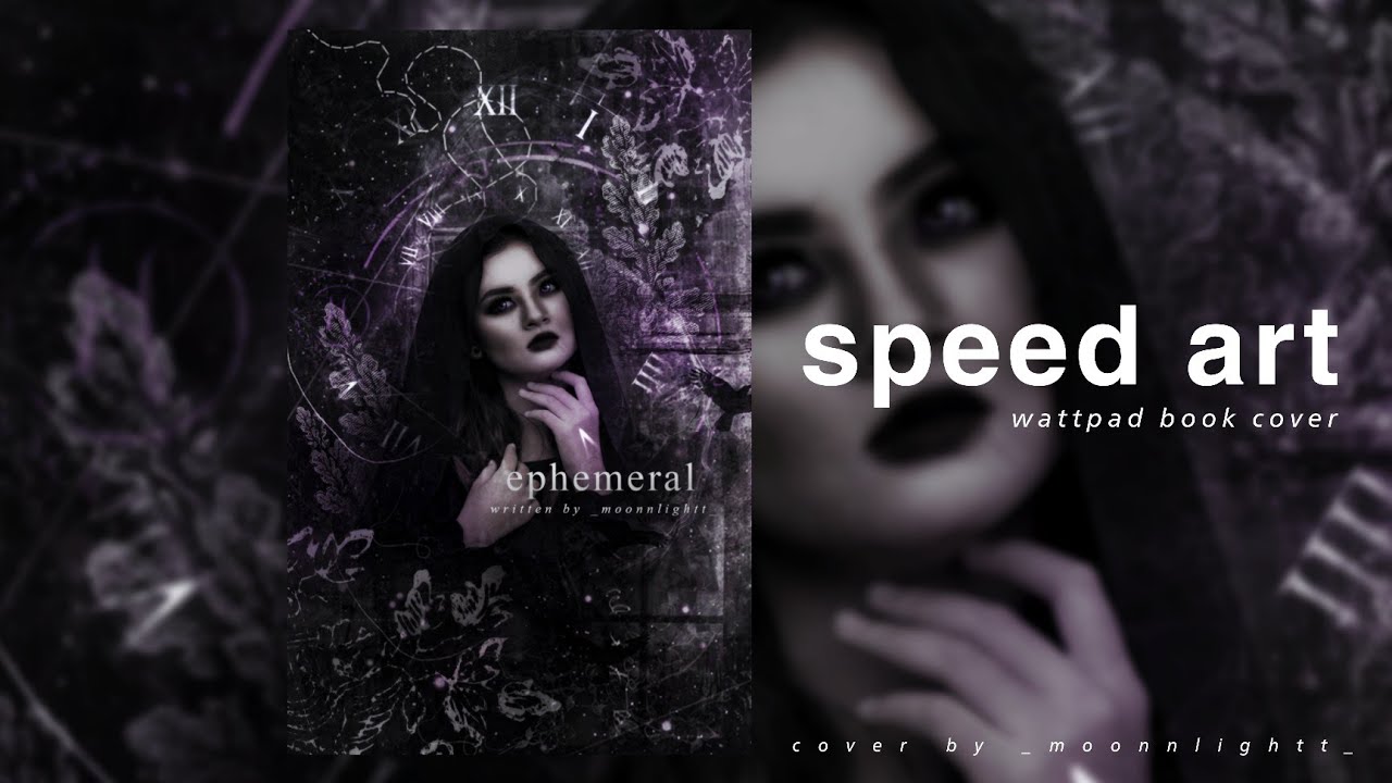 ephemeral | speed art: wattpad book cover - photoshop cc21 - YouTube